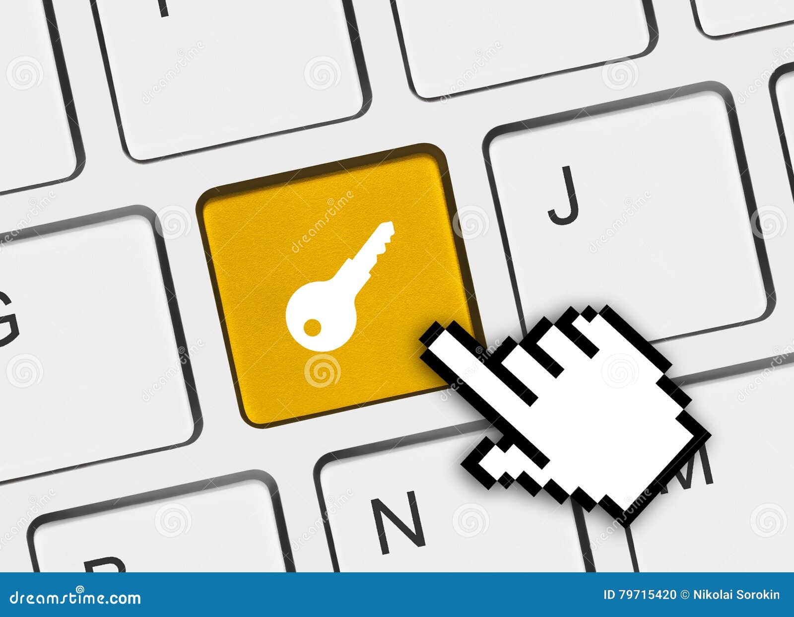 Computer Keyboard with Security Key Stock Photo - Image of padlock ...