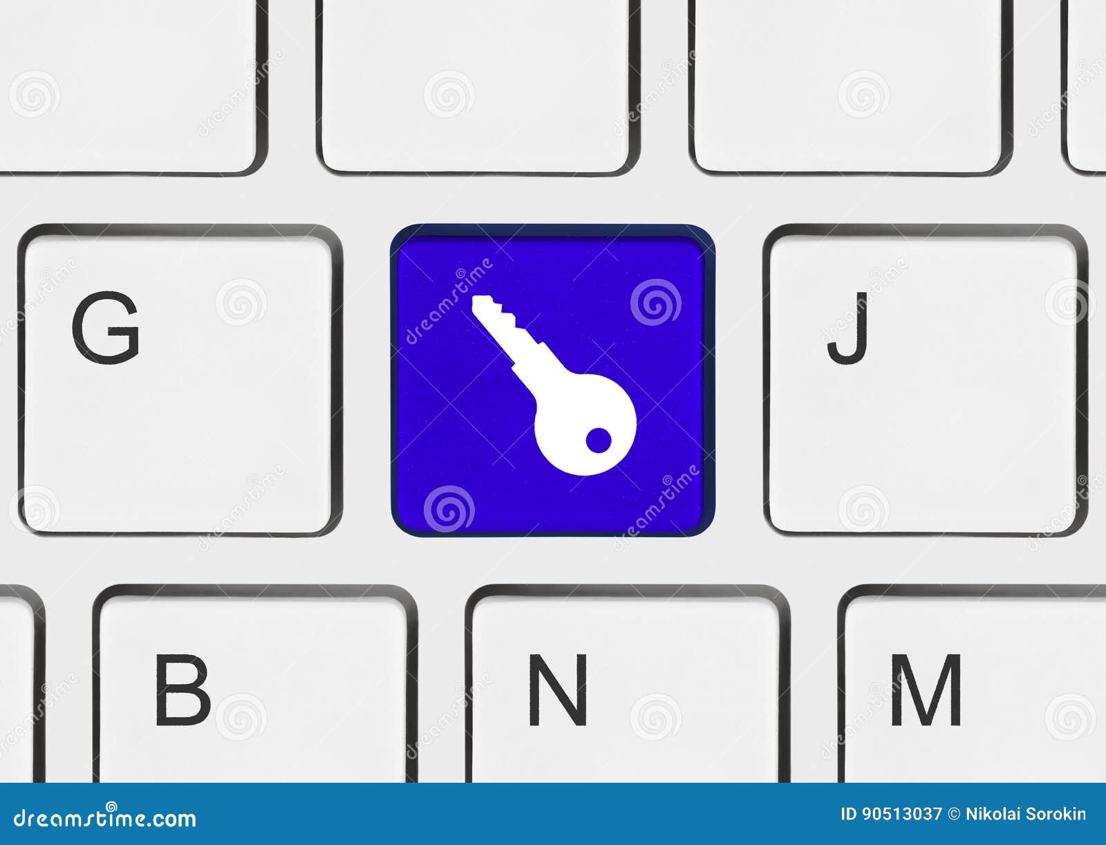 Computer Keyboard with Security Key Stock Image - Image of internet ...