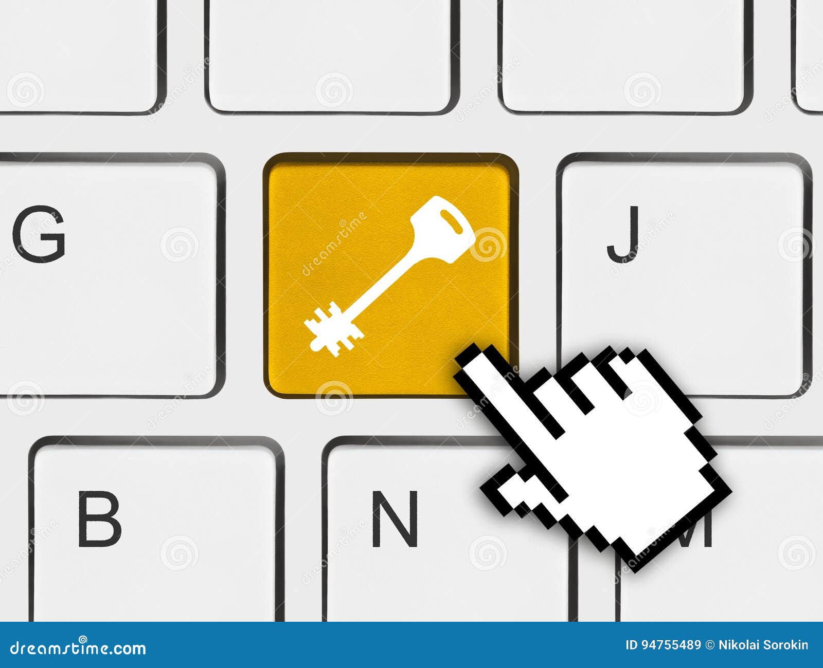 Computer Keyboard with Security Key Stock Image - Image of closed, data ...