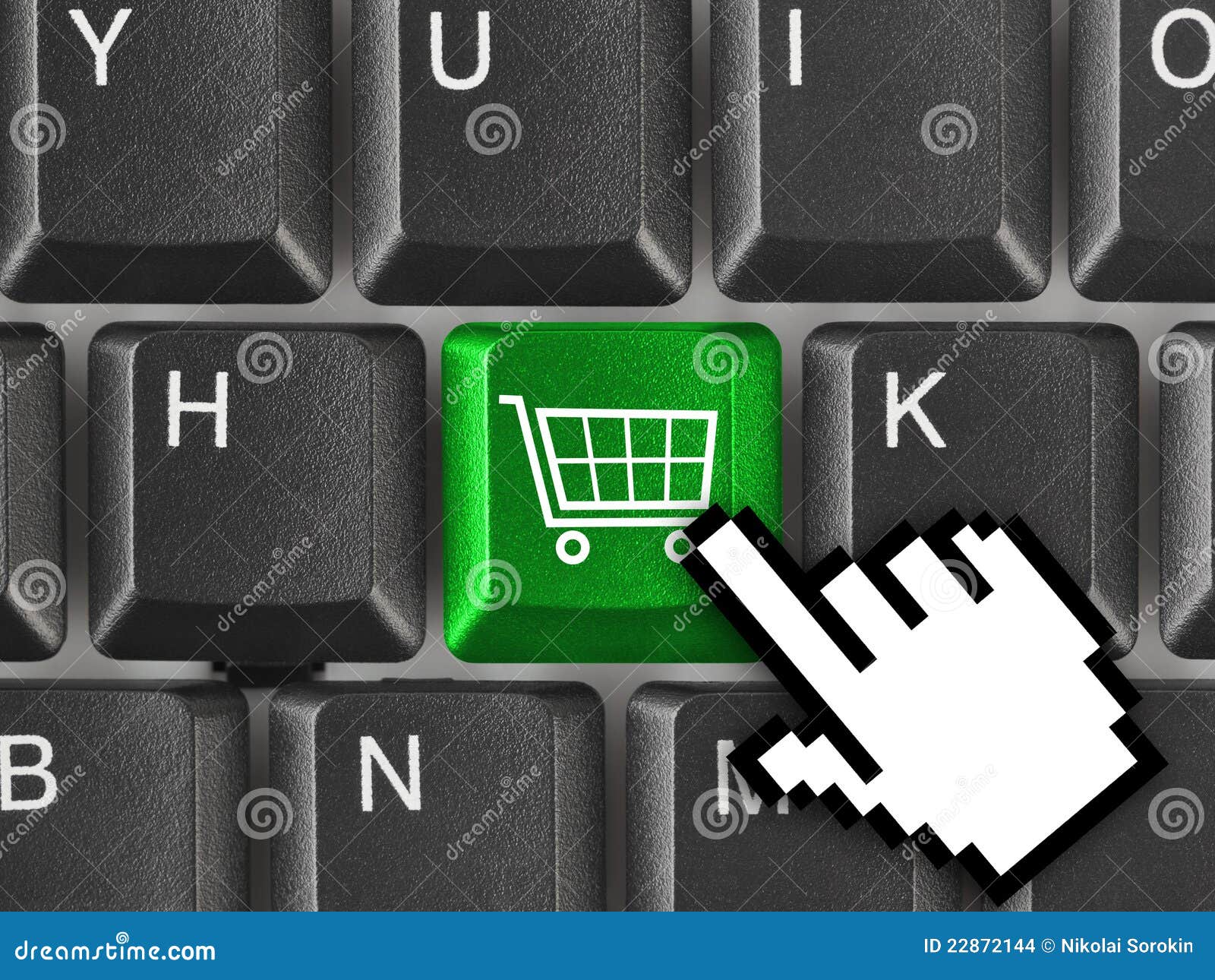 Computer Keyboard with Shopping Key Stock Photo - Image of buying, gift ...