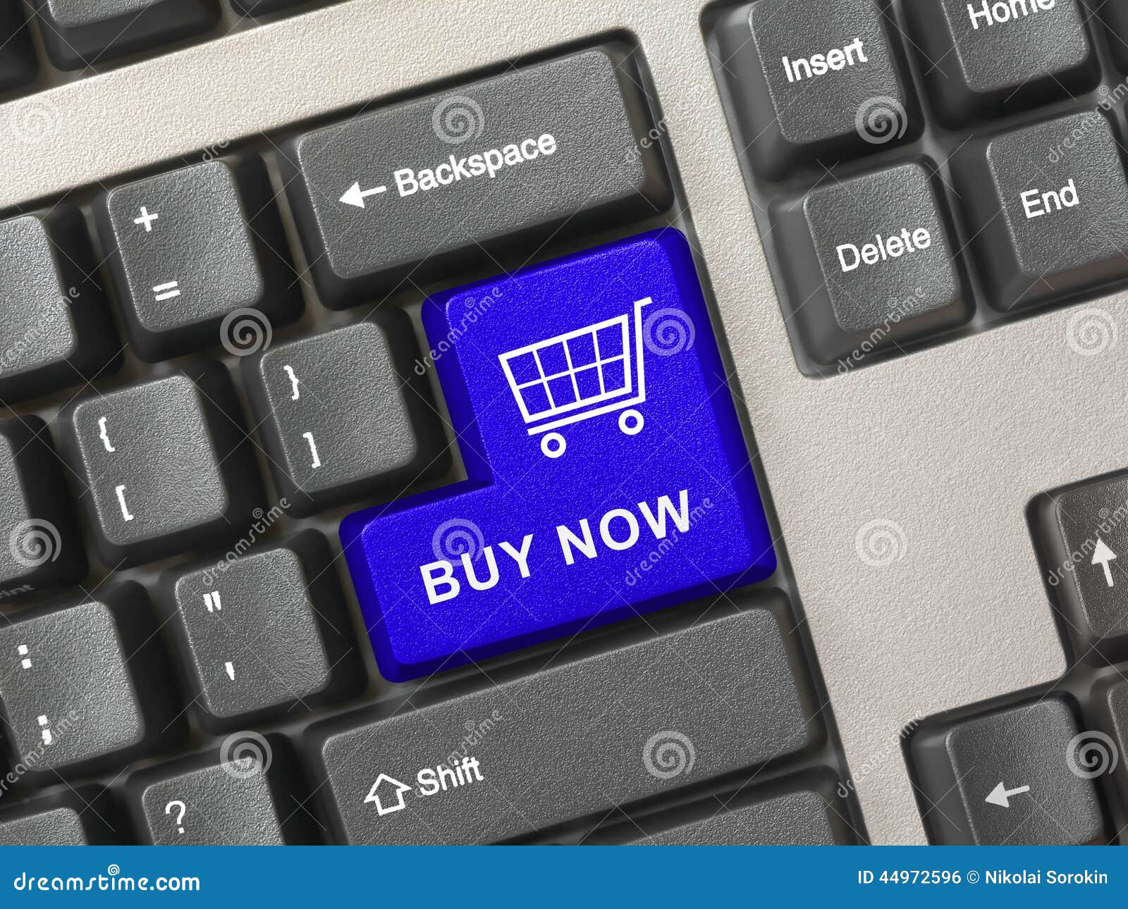 Computer Keyboard with Shopping Key Stock Photo - Image of commerce ...