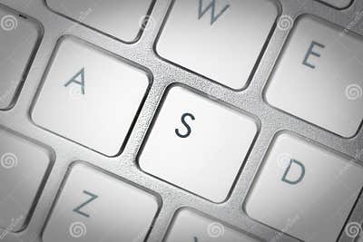 Computer Keyboard - Silver Keyboard of a Laptop with Button S Isolated ...