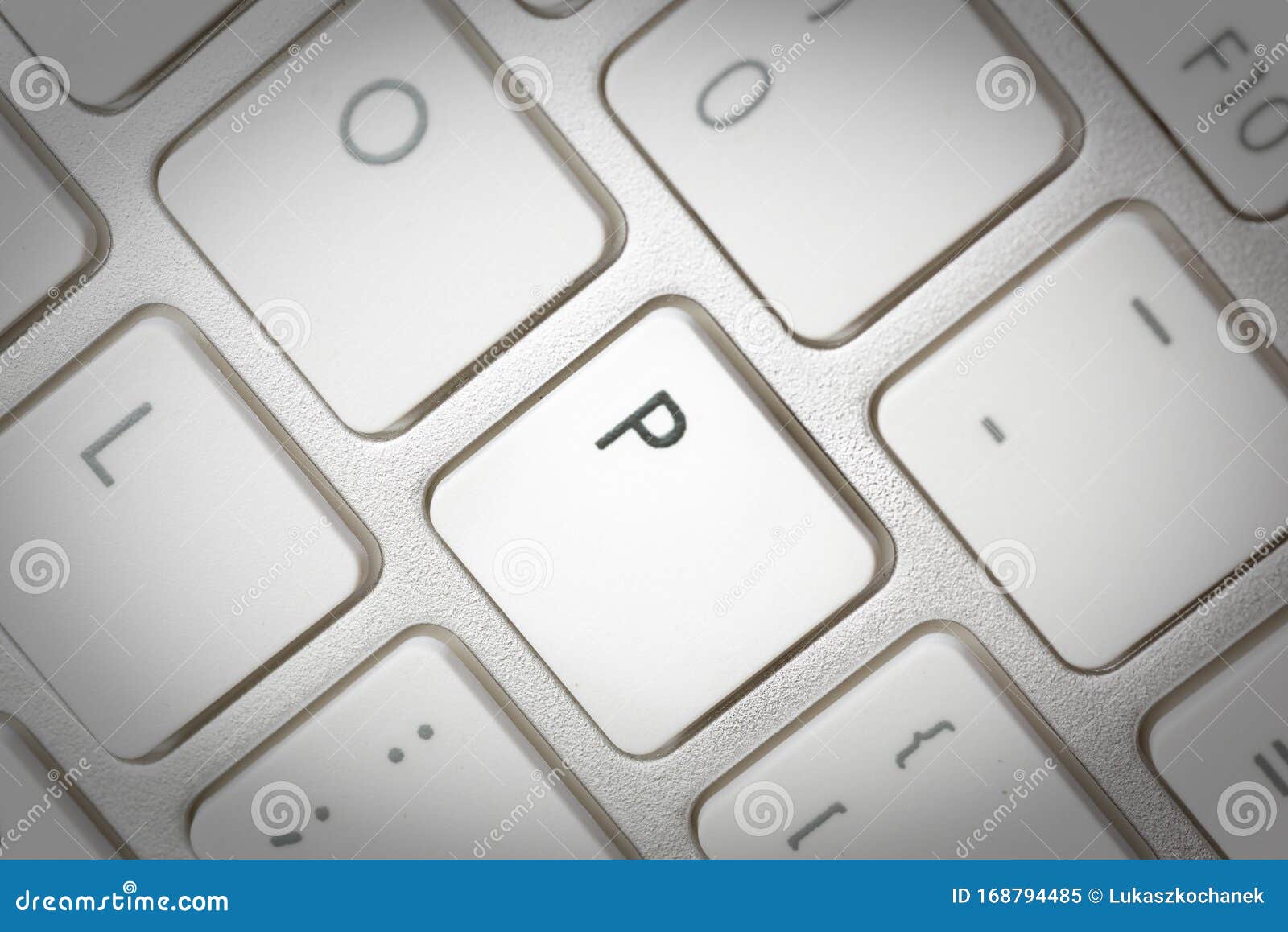 Computer Keyboard - Silver Keyboard of a Laptop with Button P Isolated ...