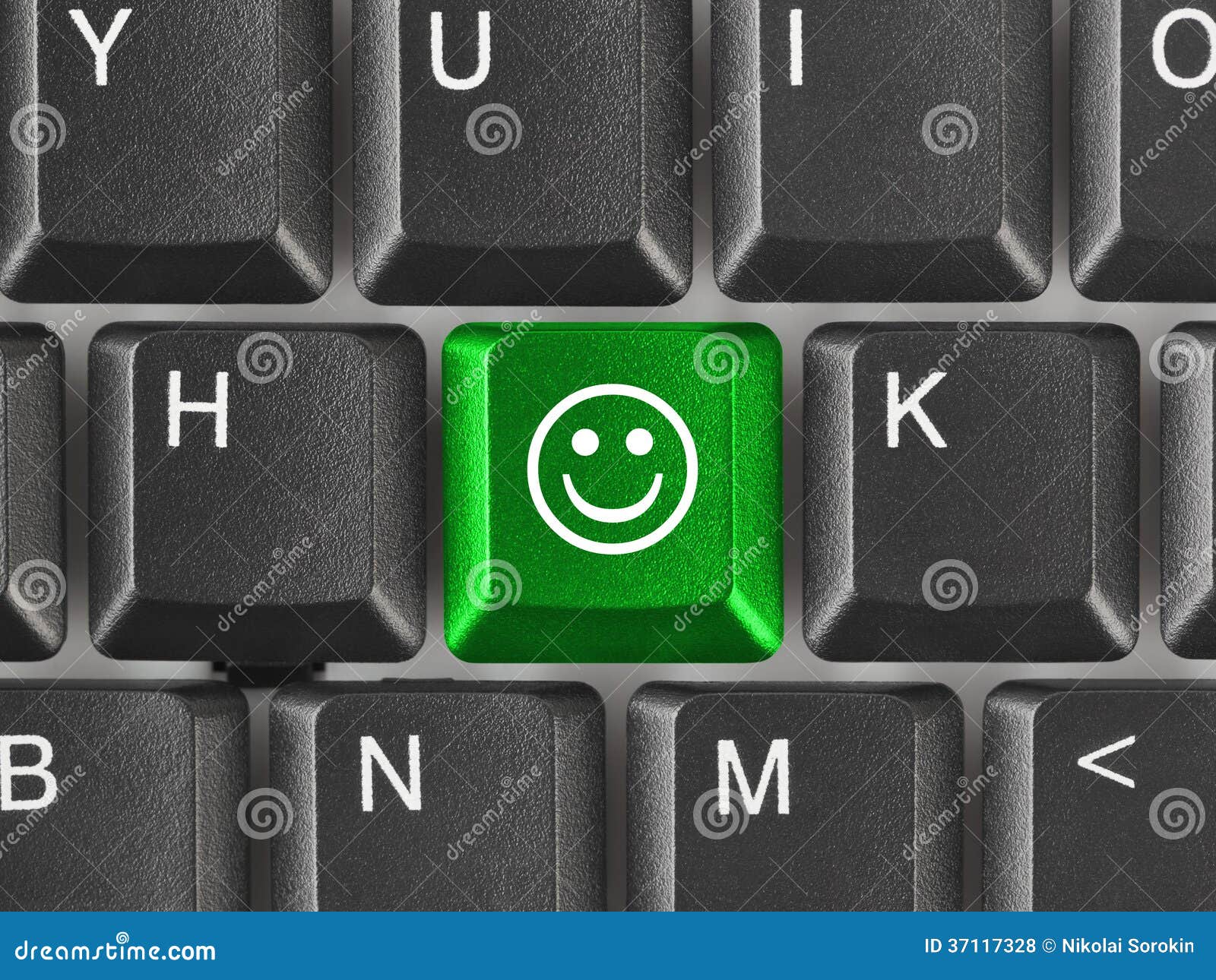 Computer Keyboard with Smile Key Stock Photo - Image of emotions ...