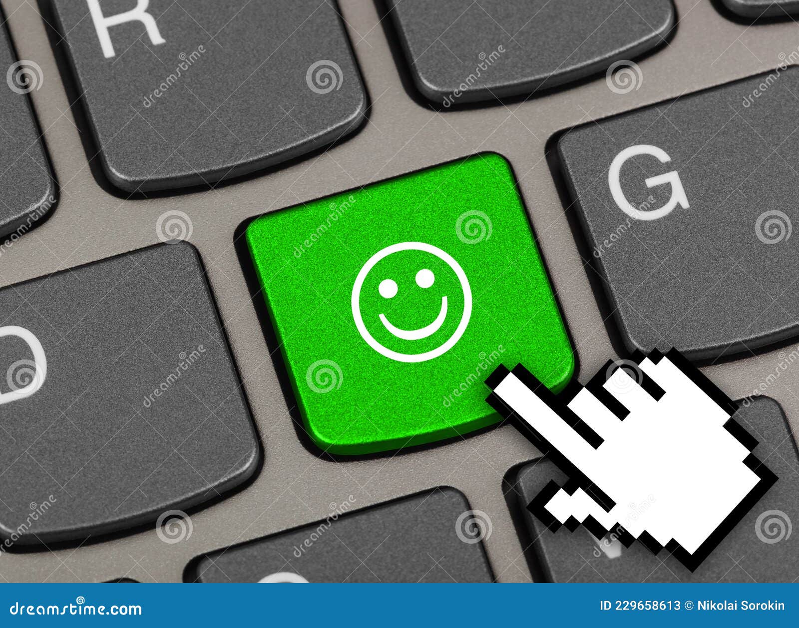 Computer Keyboard with Smile Key Stock Image - Image of communication ...