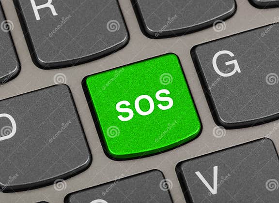 Computer Keyboard with SOS Key Stock Image - Image of alarm, crisis ...