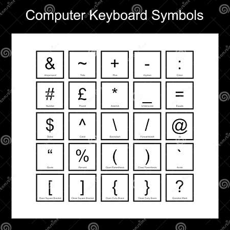 Computer Keyboard Symbols stock vector. Illustration of economics ...
