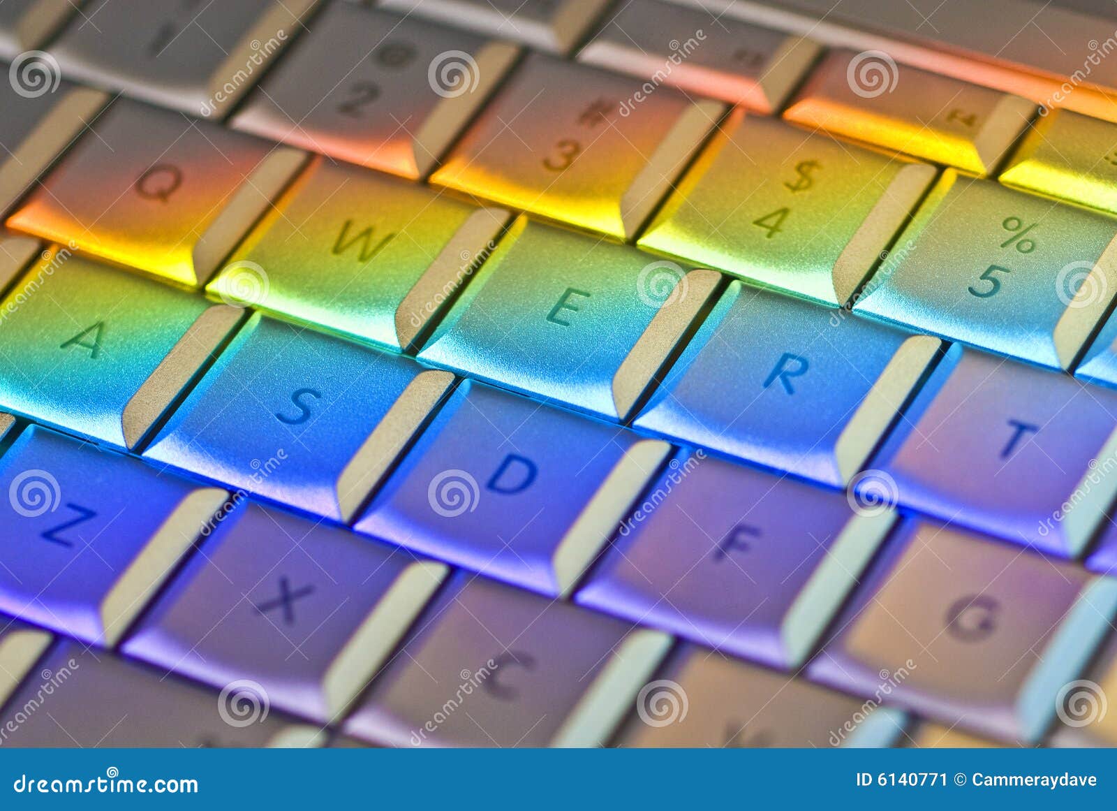Computer Keyboard Technology Rainbow Stock Image - Image of closeup ...