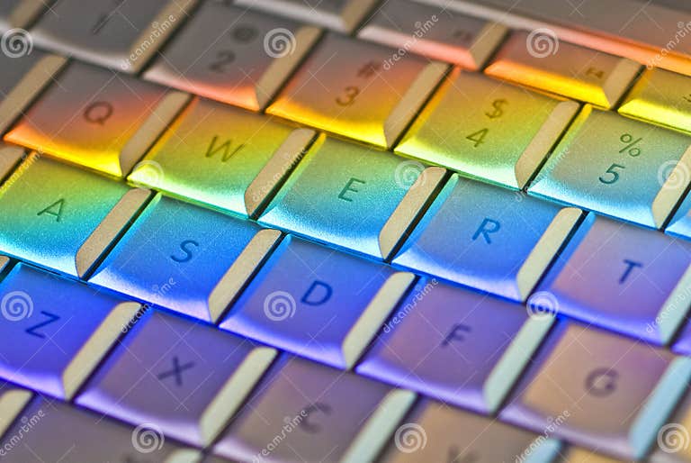 Computer Keyboard Technology Rainbow Stock Image - Image of closeup ...