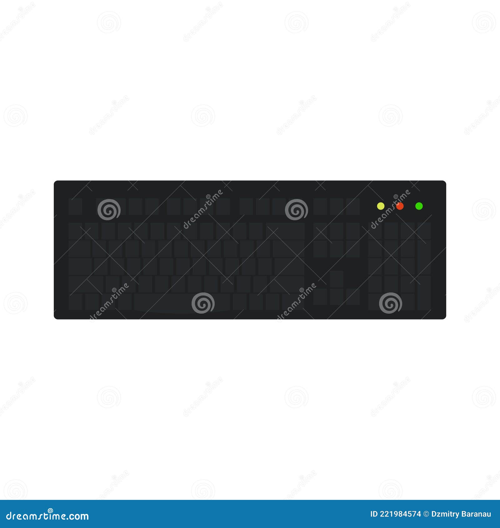 Computer Keyboard Technology Vector Illustration Equipment with Key and ...