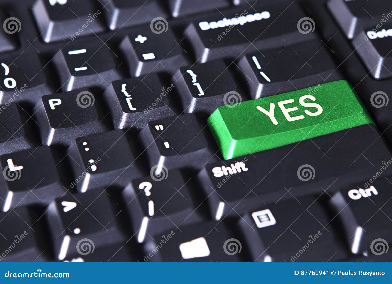 Computer Keyboard with Text of Yes Stock Image - Image of information ...