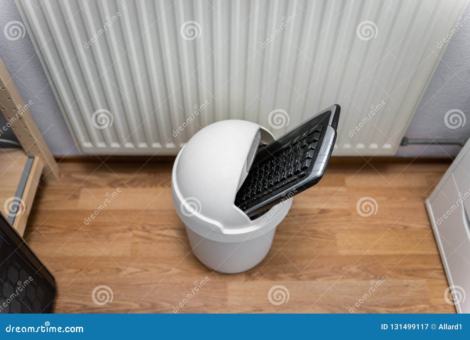 Computer Keyboard in Trash Can Editorial Photography - Image of ...