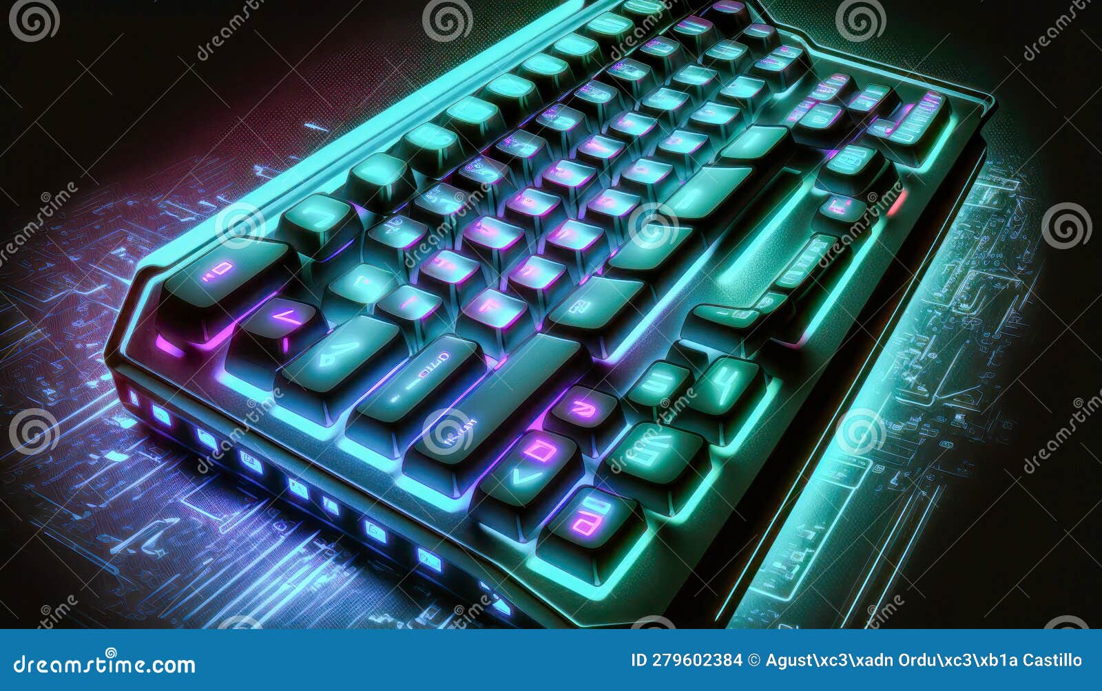 Computer Keyboard Tuned for Video Games. Generative AI. Stock ...