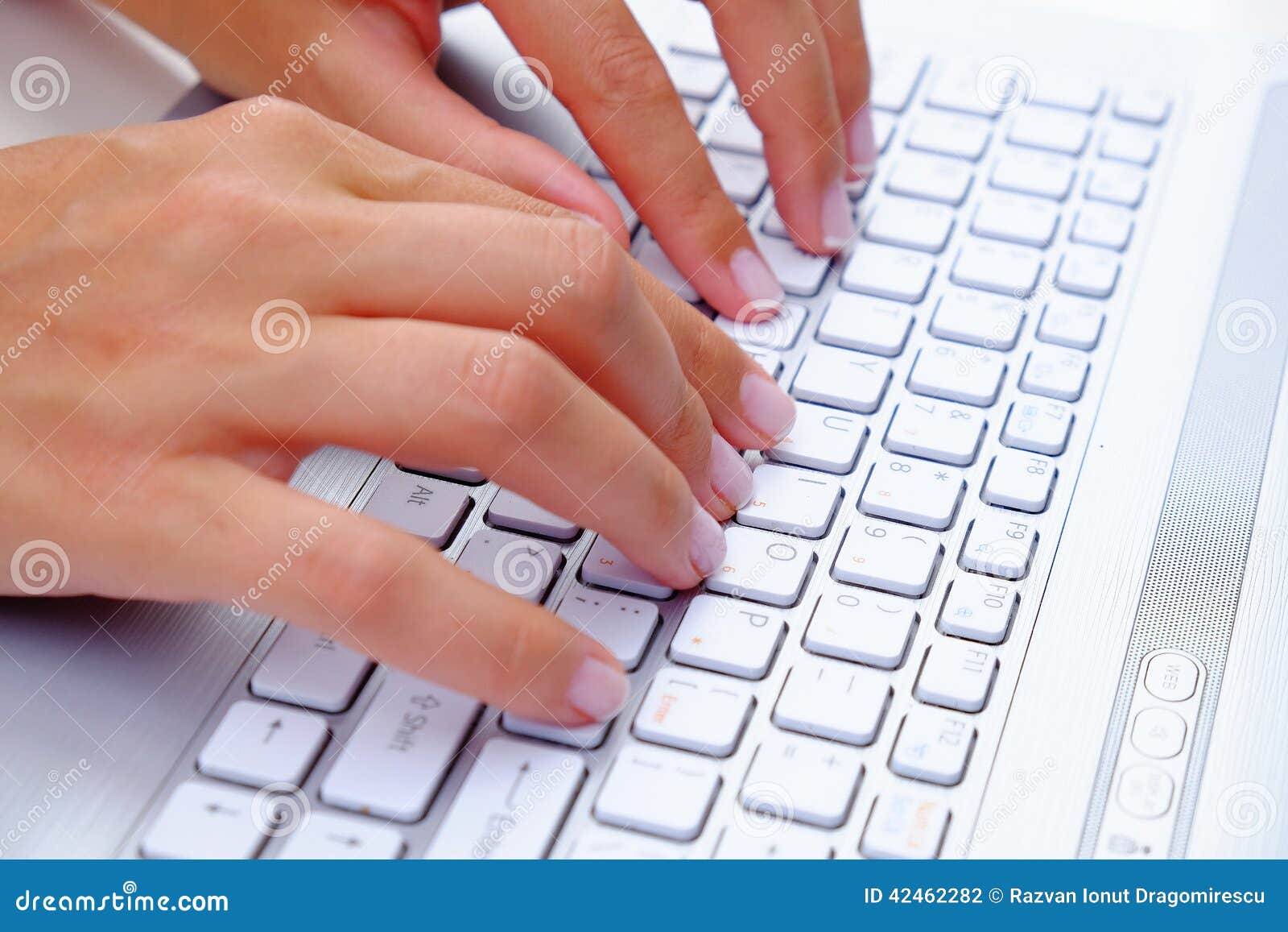 Typing Keyboard stock photo. Image of laptop, hands, lady - 42462282