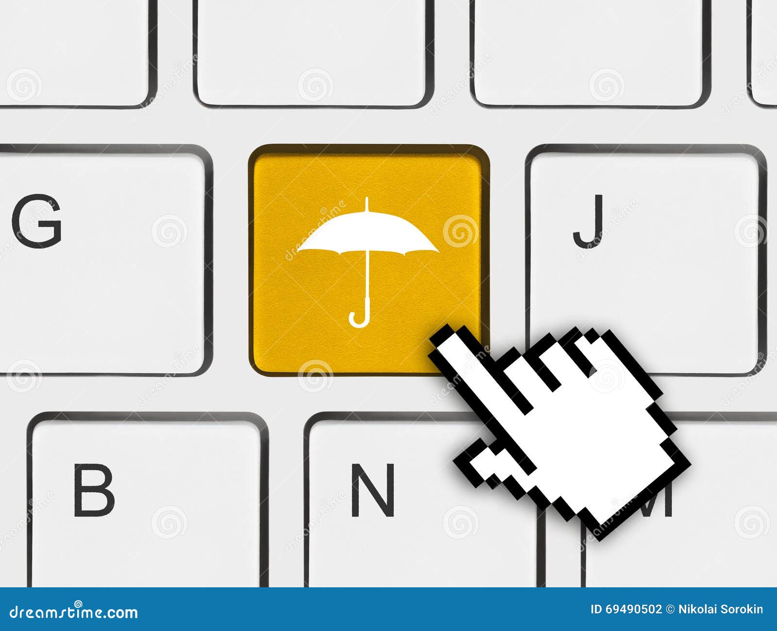 Computer Keyboard with Umbrella Key Stock Photo - Image of notebook ...