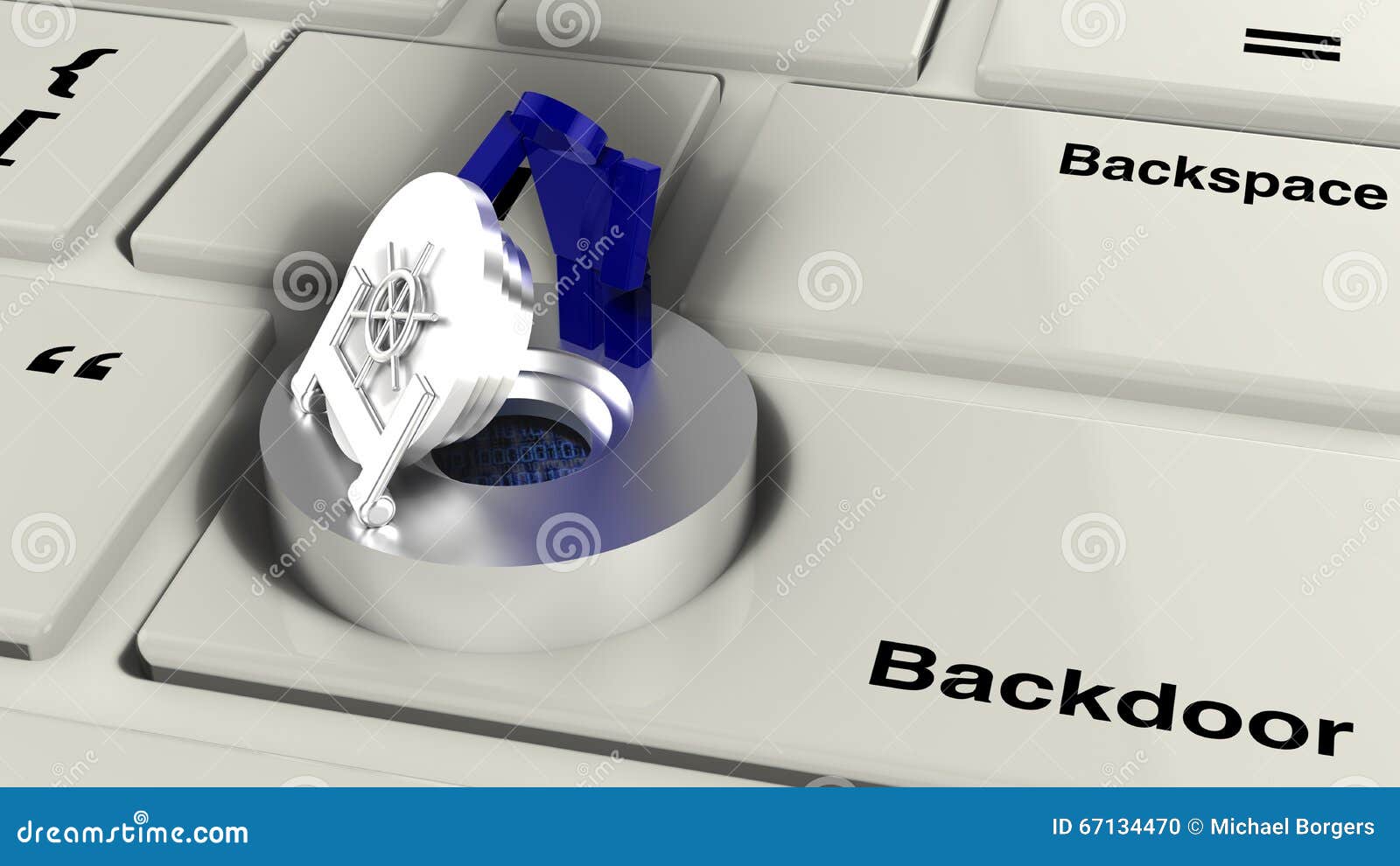 Computer Keyboard with Vault Stock Illustration - Illustration of ...