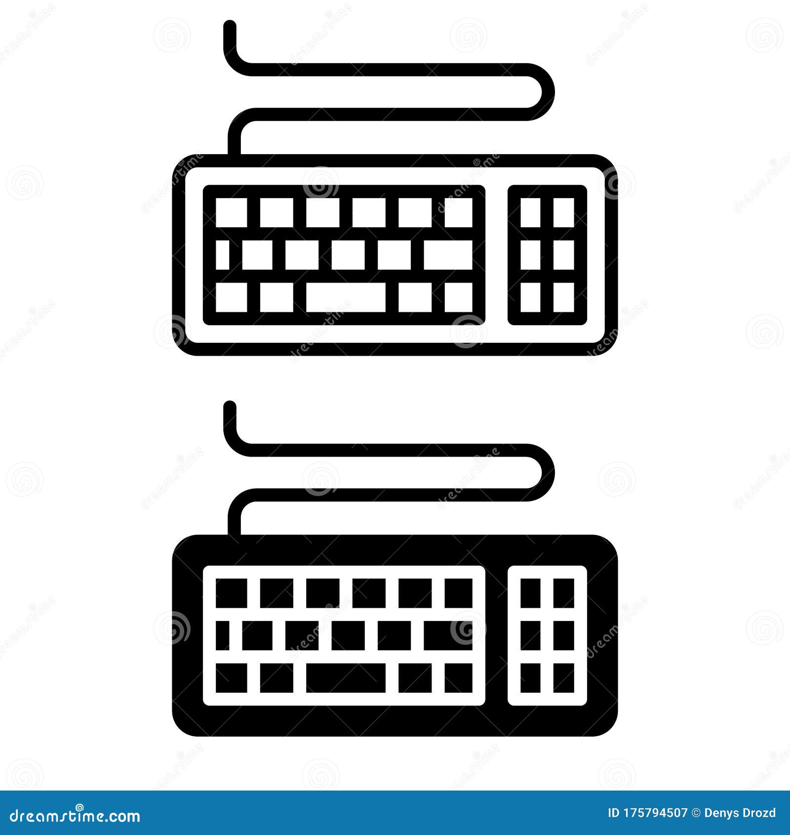 Computer Keyboard Vector Icon. Editable Illustration Sign. Computer ...