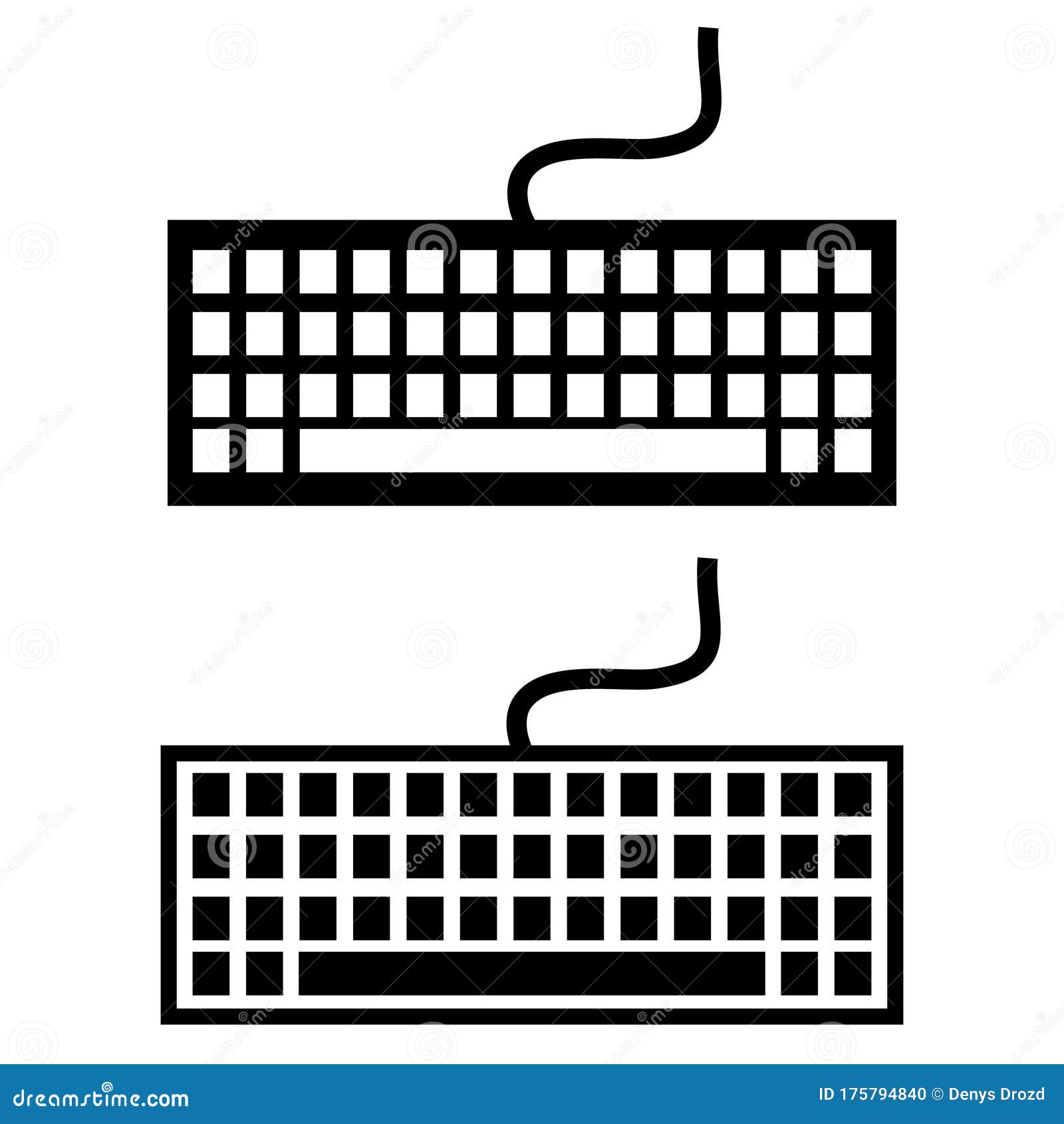 Computer Keyboard Vector Icon. Editable Illustration Sign. Computer ...