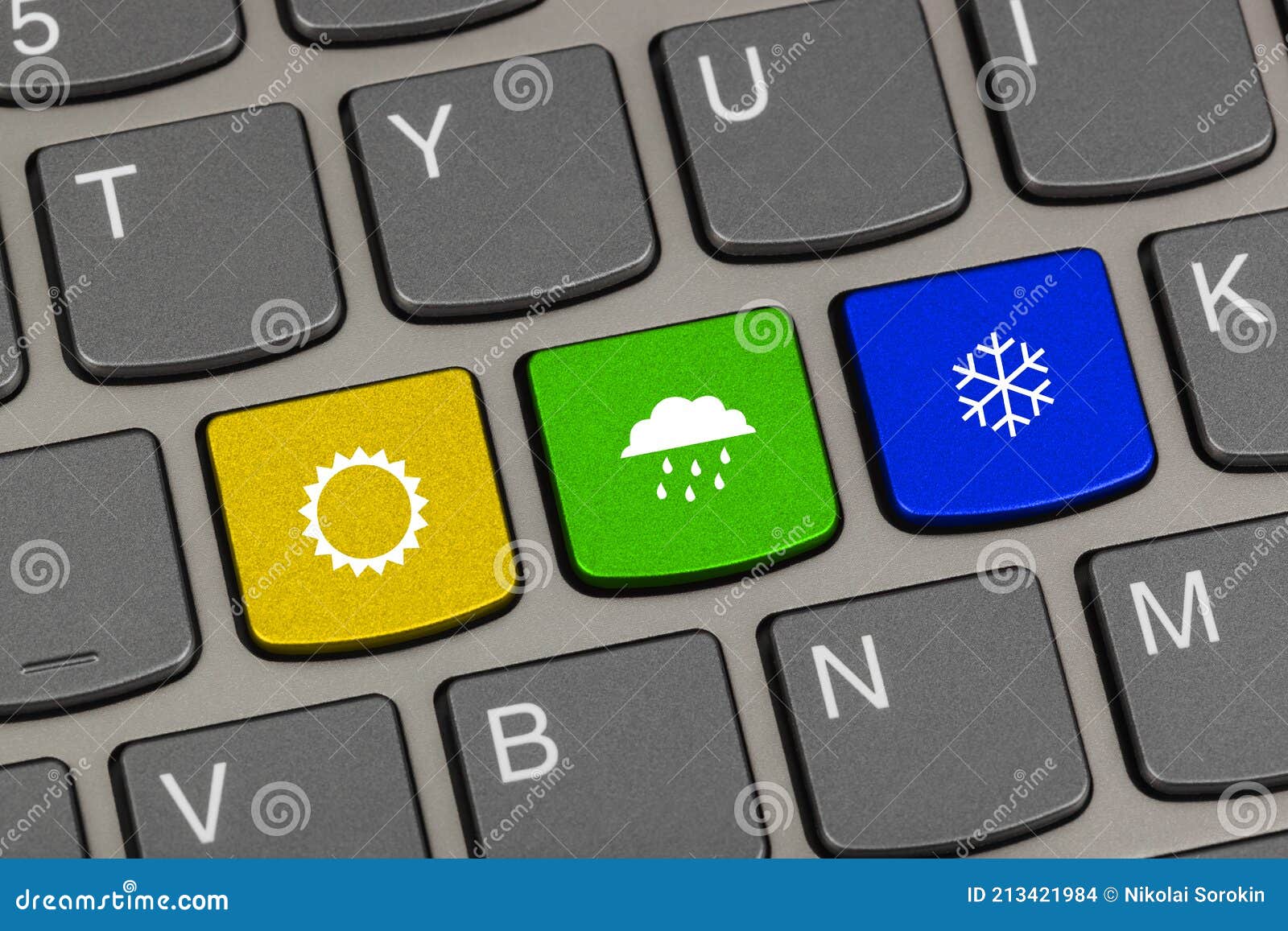 Computer Keyboard with Weather Key Stock Photo - Image of network ...