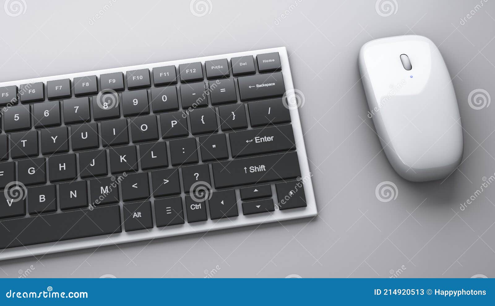 Computer Keyboard and Wireless Mouse on the Table. Office Topics Stock ...