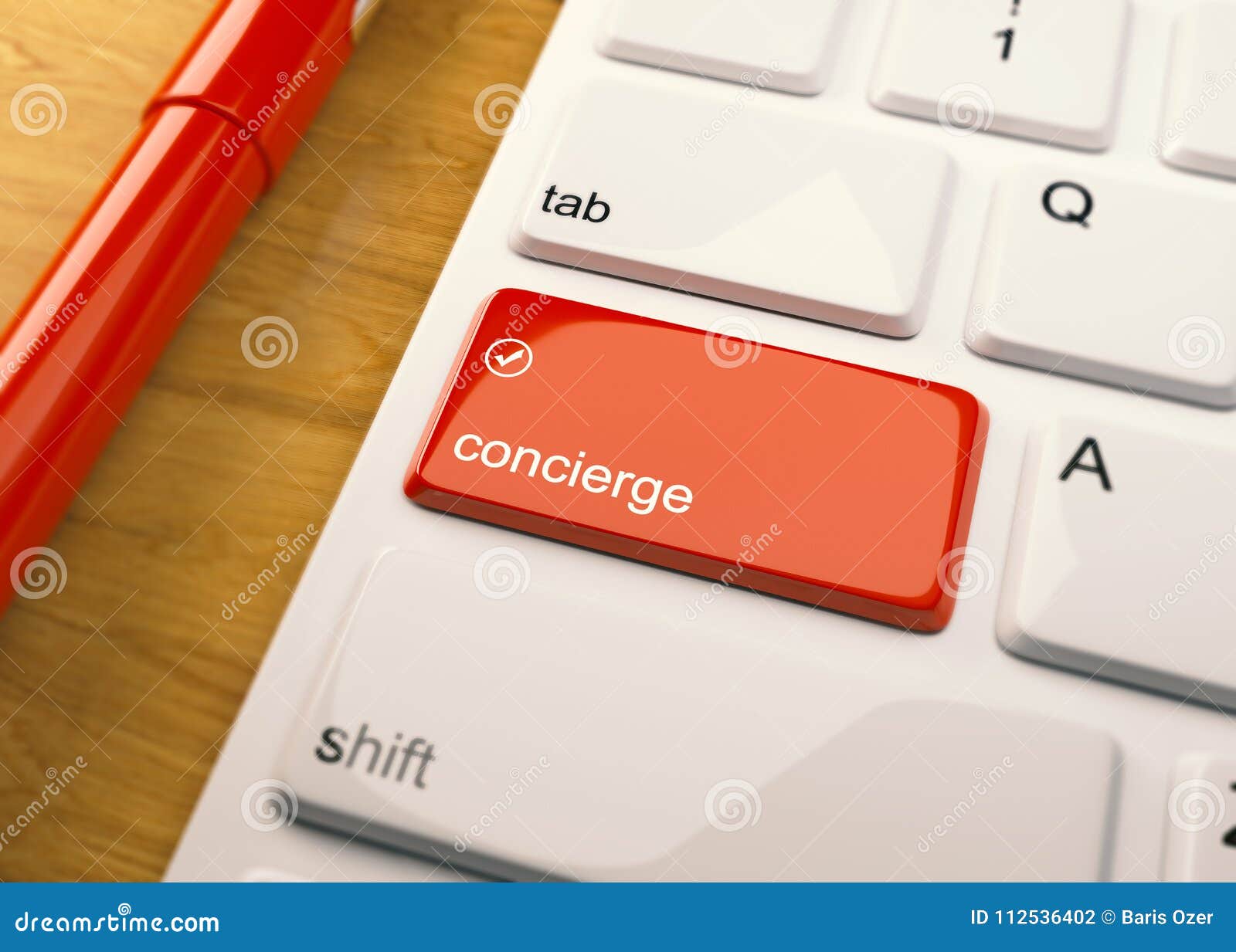 Keyboard on Wood Table 3d Render Stock Illustration - Illustration of ...