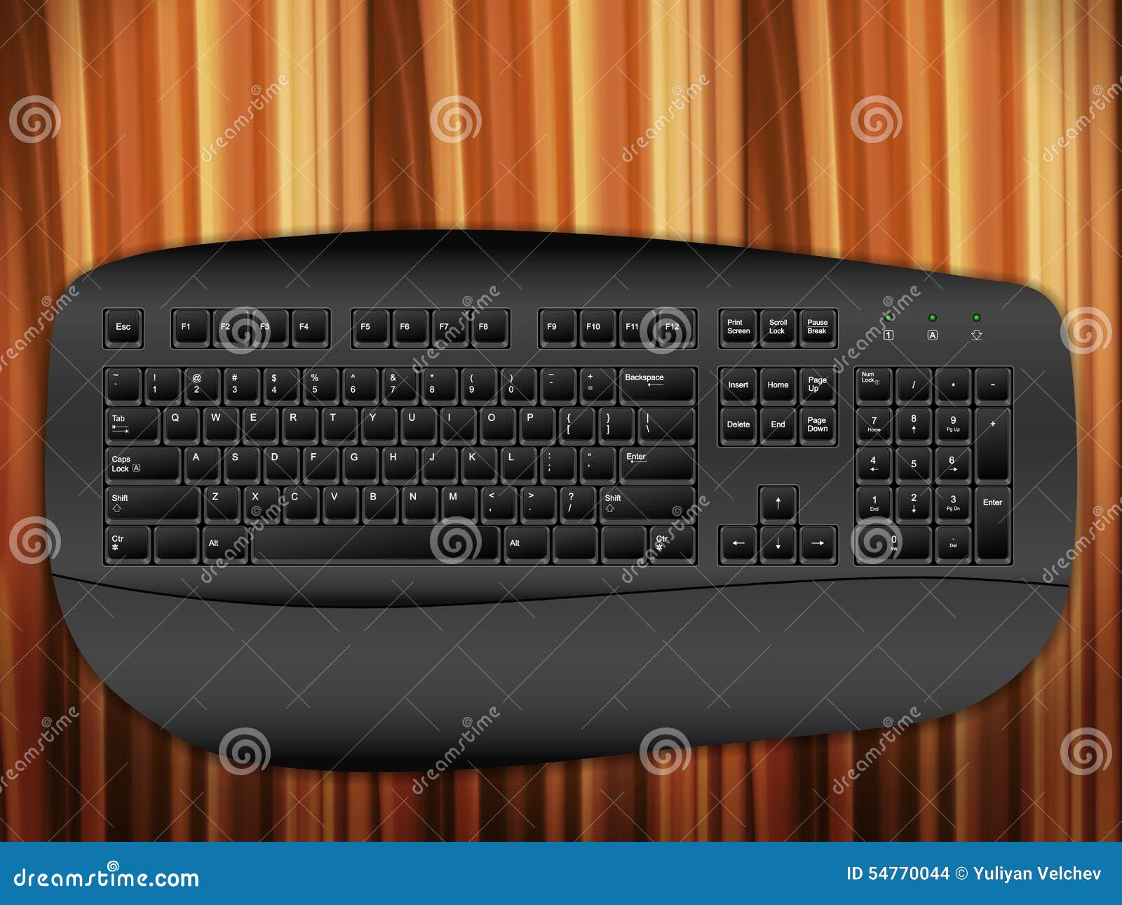Computer Keyboard on Wooden Desk Stock Vector - Illustration of board ...