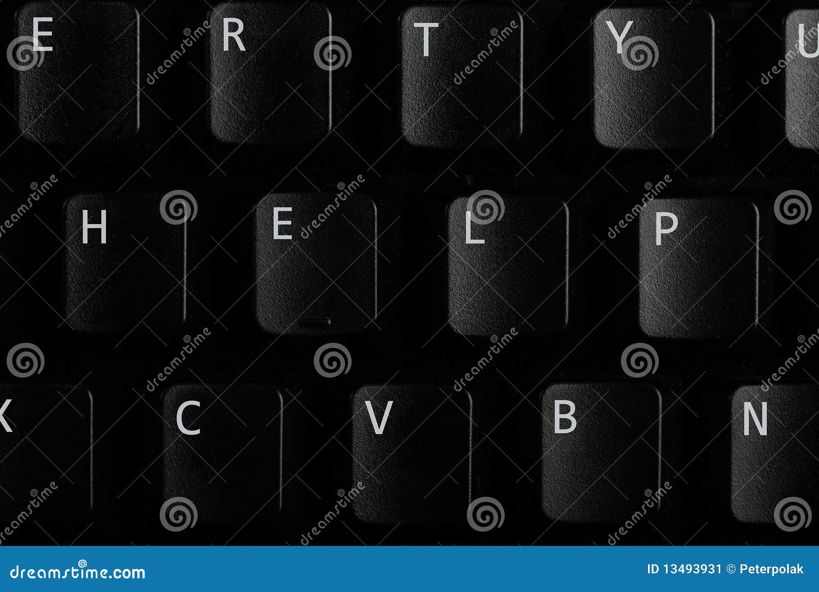 Computer Keyboard with the Word HELP Spelled Out O Stock Image - Image ...
