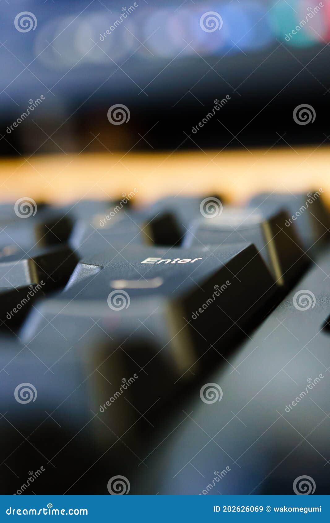 Computer Keyboard on Work Desk Stock Image - Image of business ...