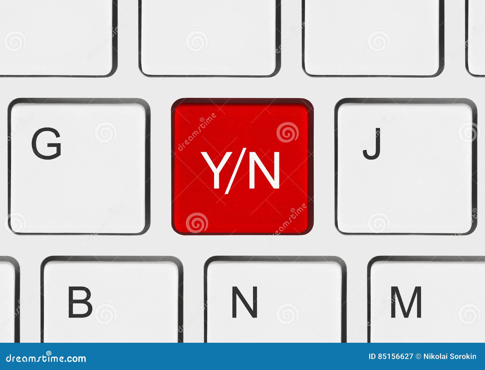 Computer Keyboard with Yes and No Key Stock Image - Image of cursor ...
