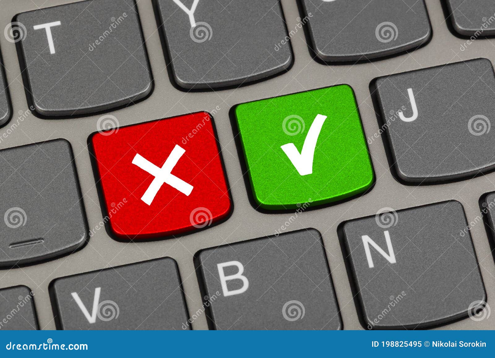Computer Keyboard with Yes and No Keys Stock Image - Image of check ...
