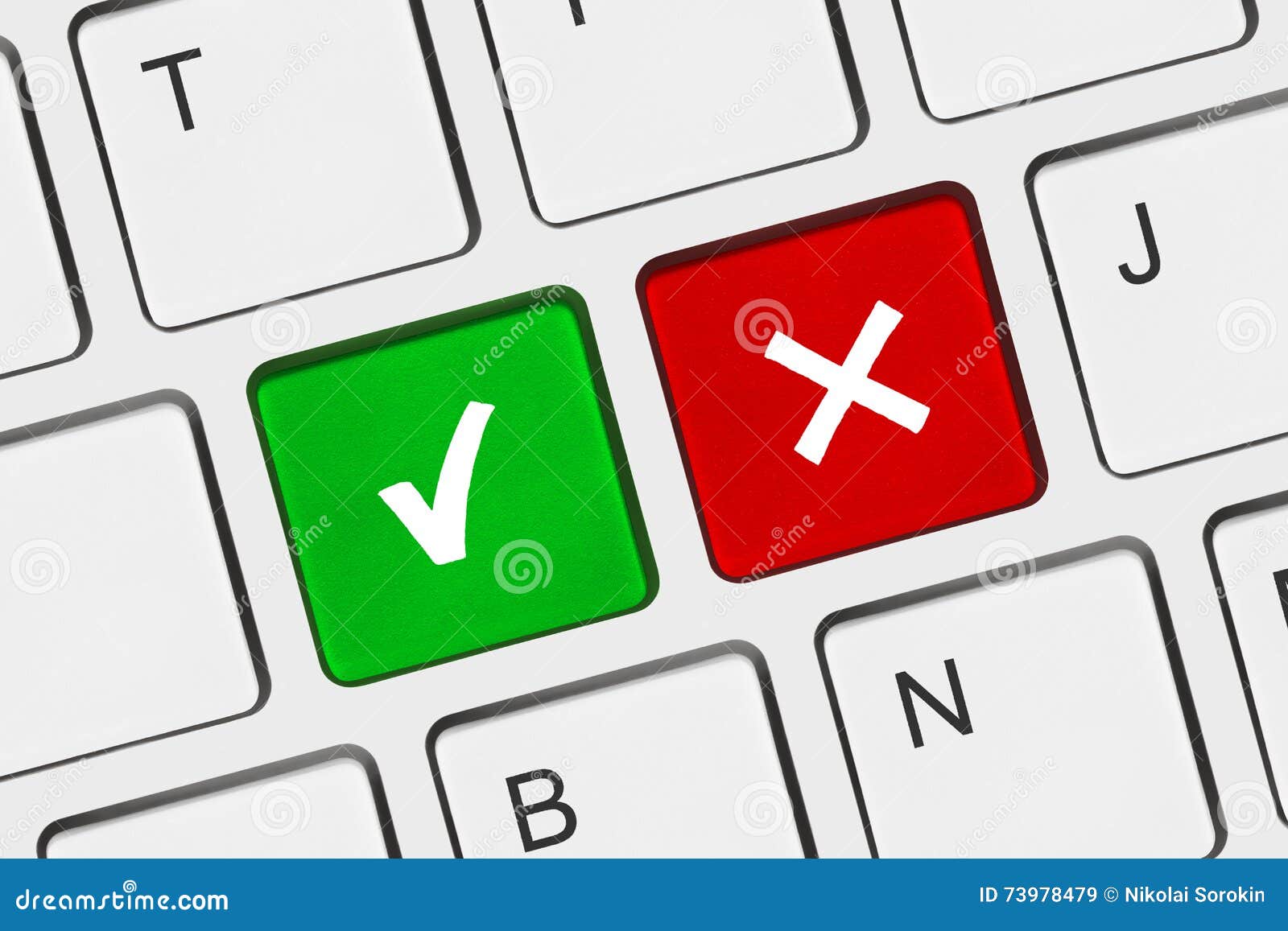 Computer Keyboard with Yes and No Keys Stock Image - Image of ...