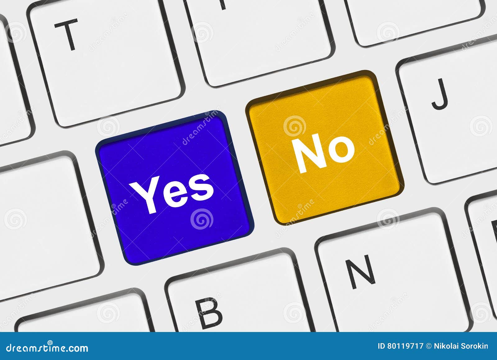 Computer Keyboard with Yes and No Keys Stock Image - Image of problem ...