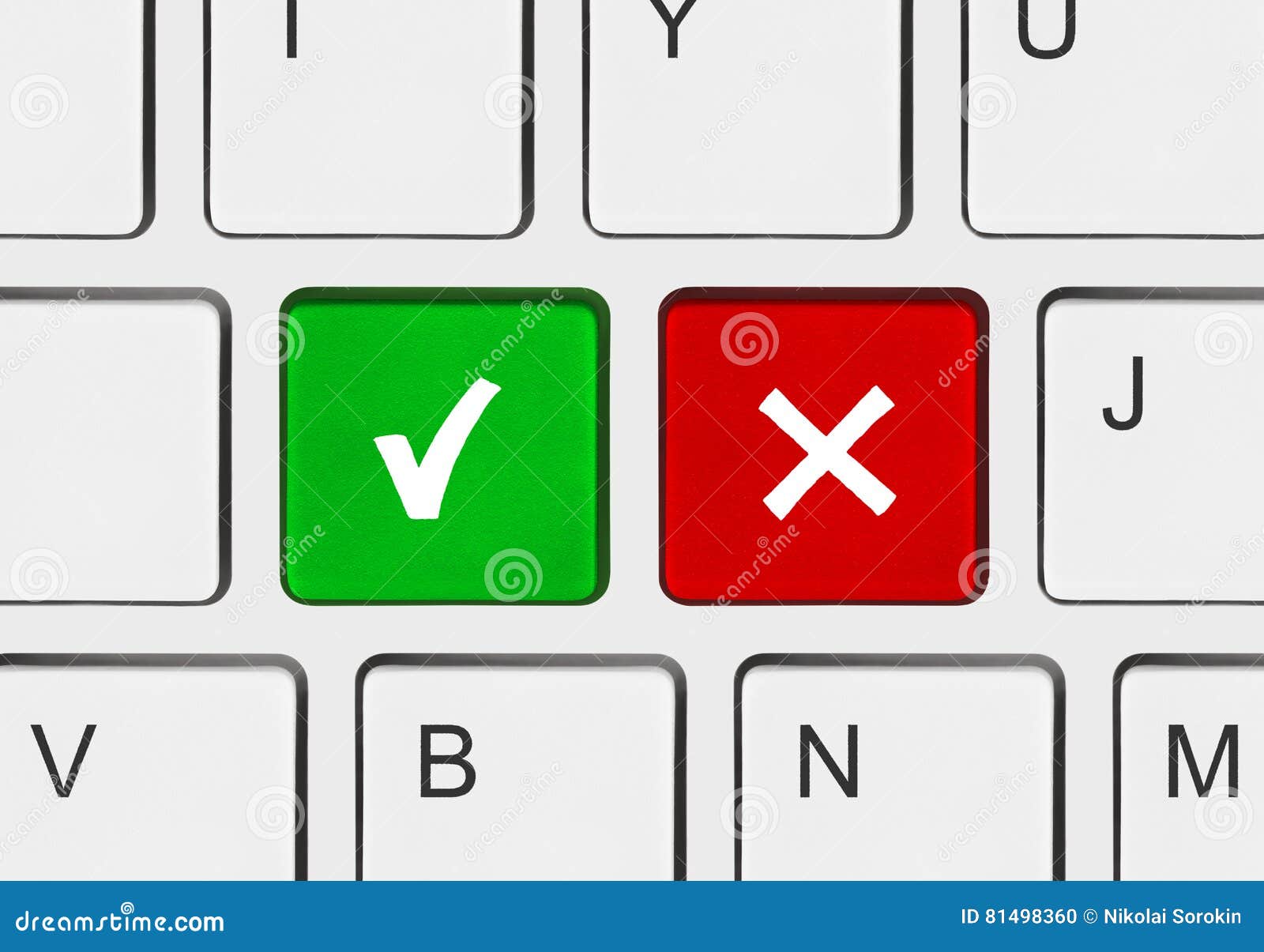 Computer Keyboard with Yes and No Keys Stock Photo - Image of ...