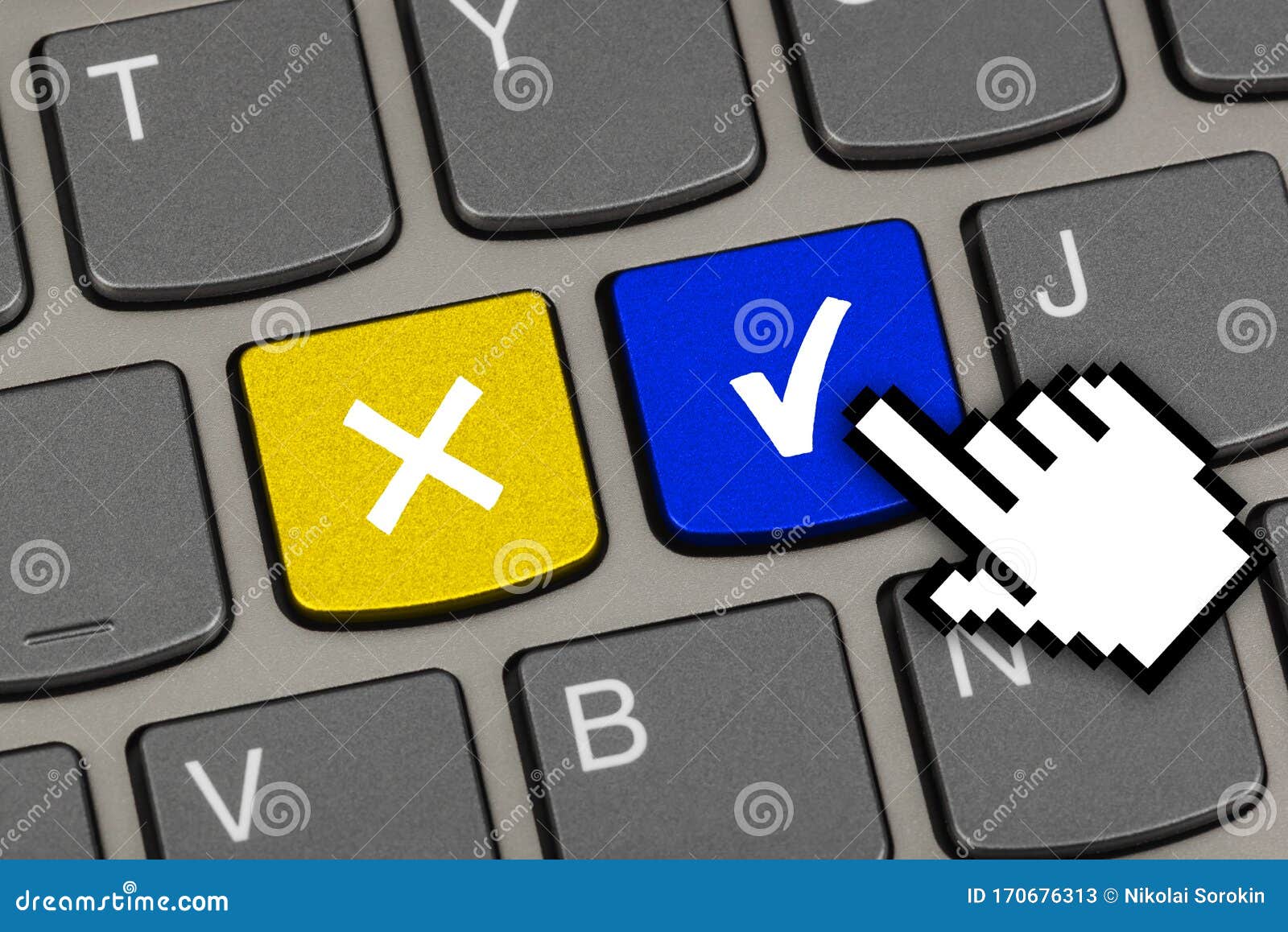 Computer Keyboard with Yes and No Keys Stock Image - Image of choosing ...