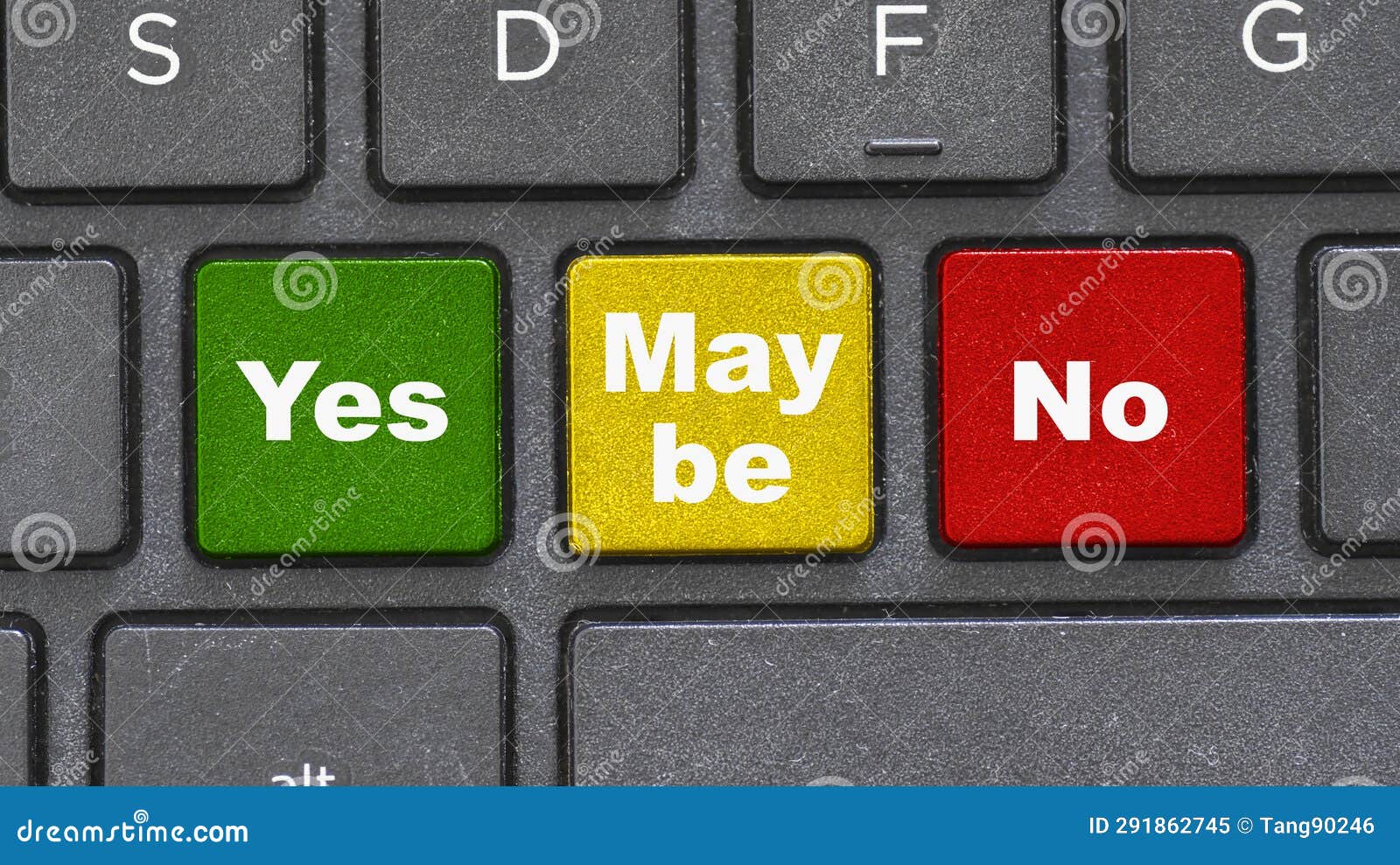Computer Keyboard with Yes, No and Maybe Keys Stock Image - Image of ...