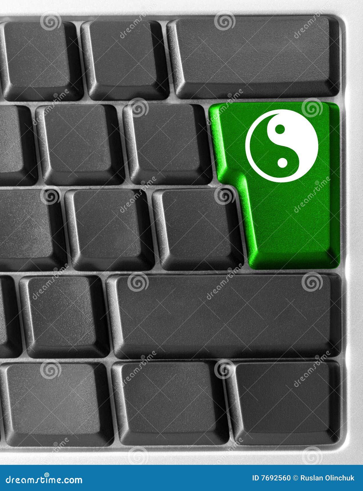 Computer Keyboard with Yin Yan Key Stock Photo - Image of icon ...