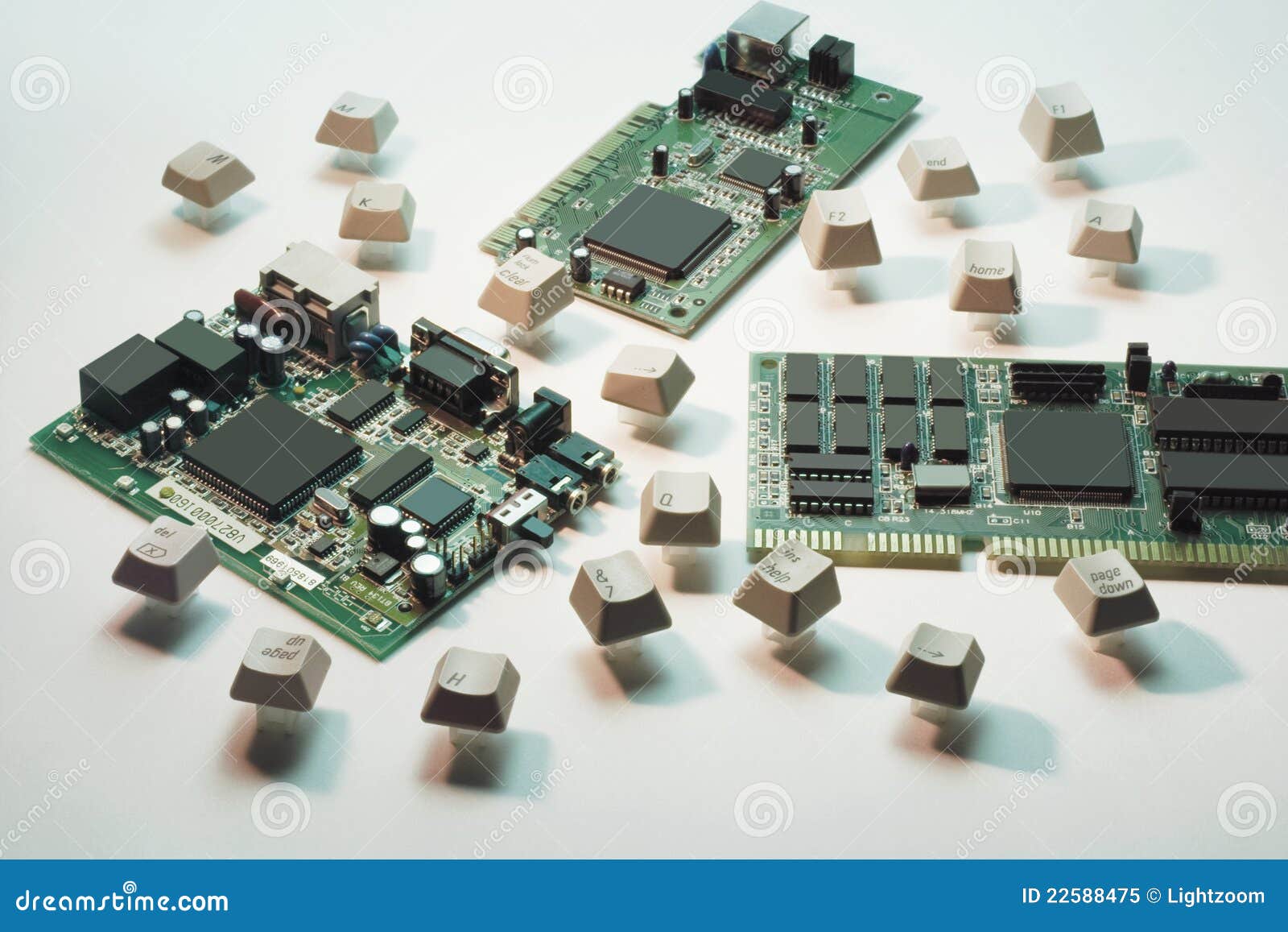Computer Keys and Circuit Boards Stock Image - Image of computer ...
