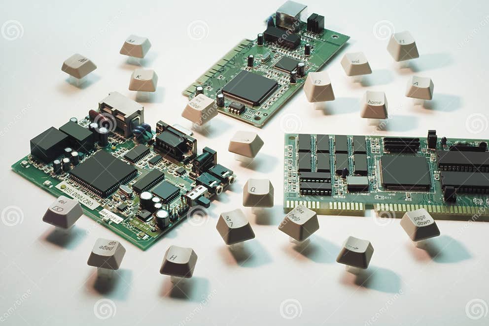 Computer Keys and Circuit Boards Stock Image - Image of computer ...