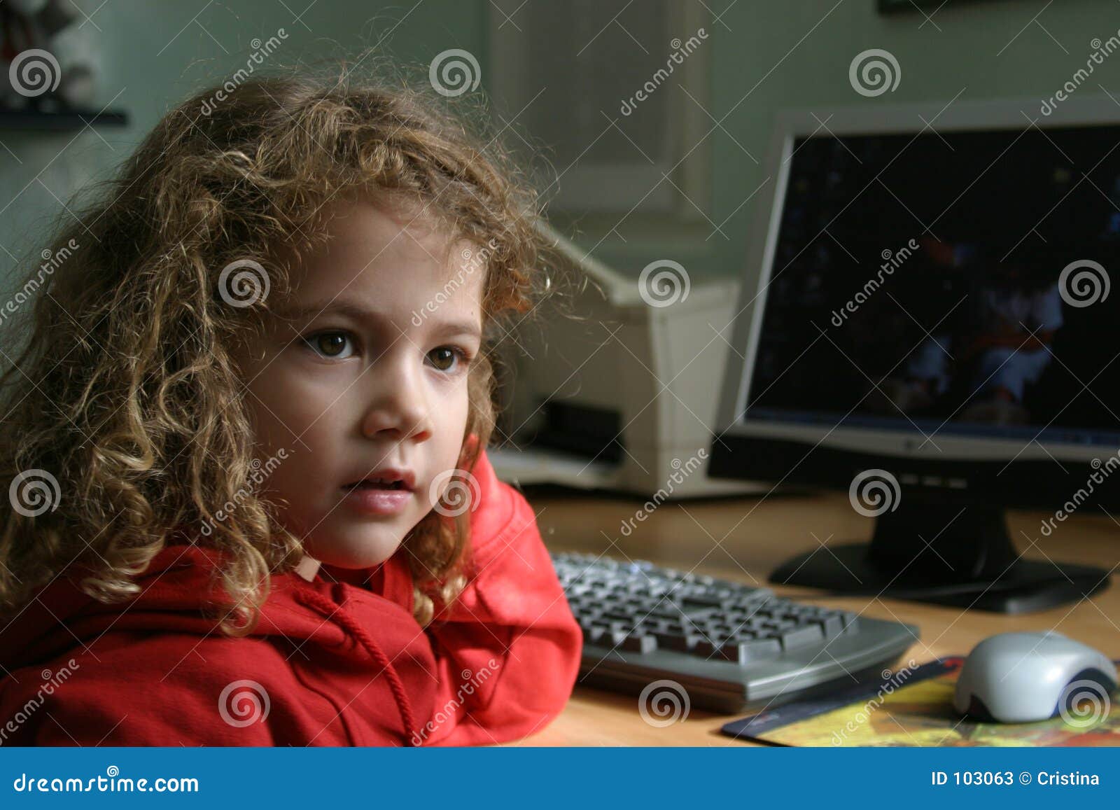 Computer kid stock image. Image of mouse, desk, play, screen - 103063