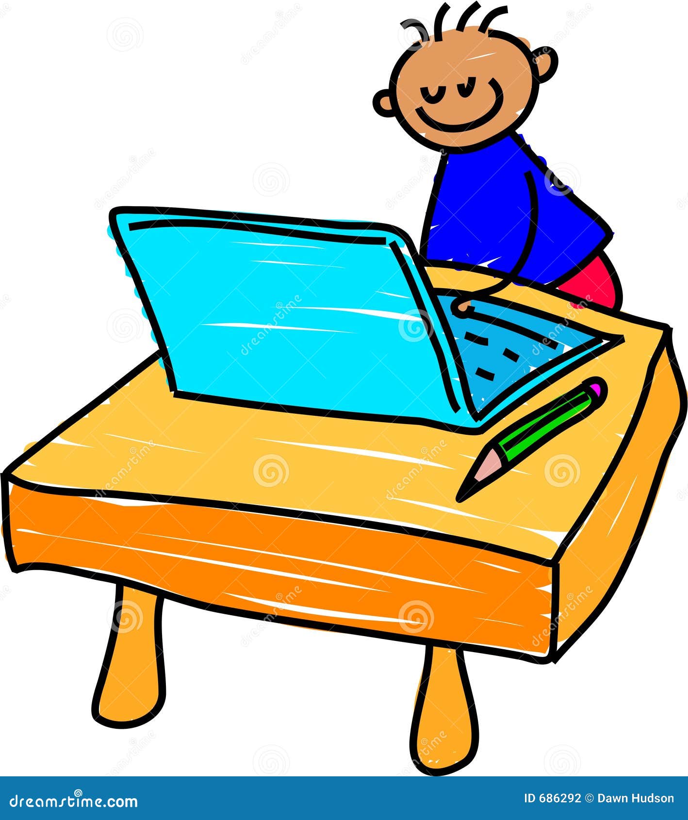 Computer kid stock illustration. Illustration of infants - 686292