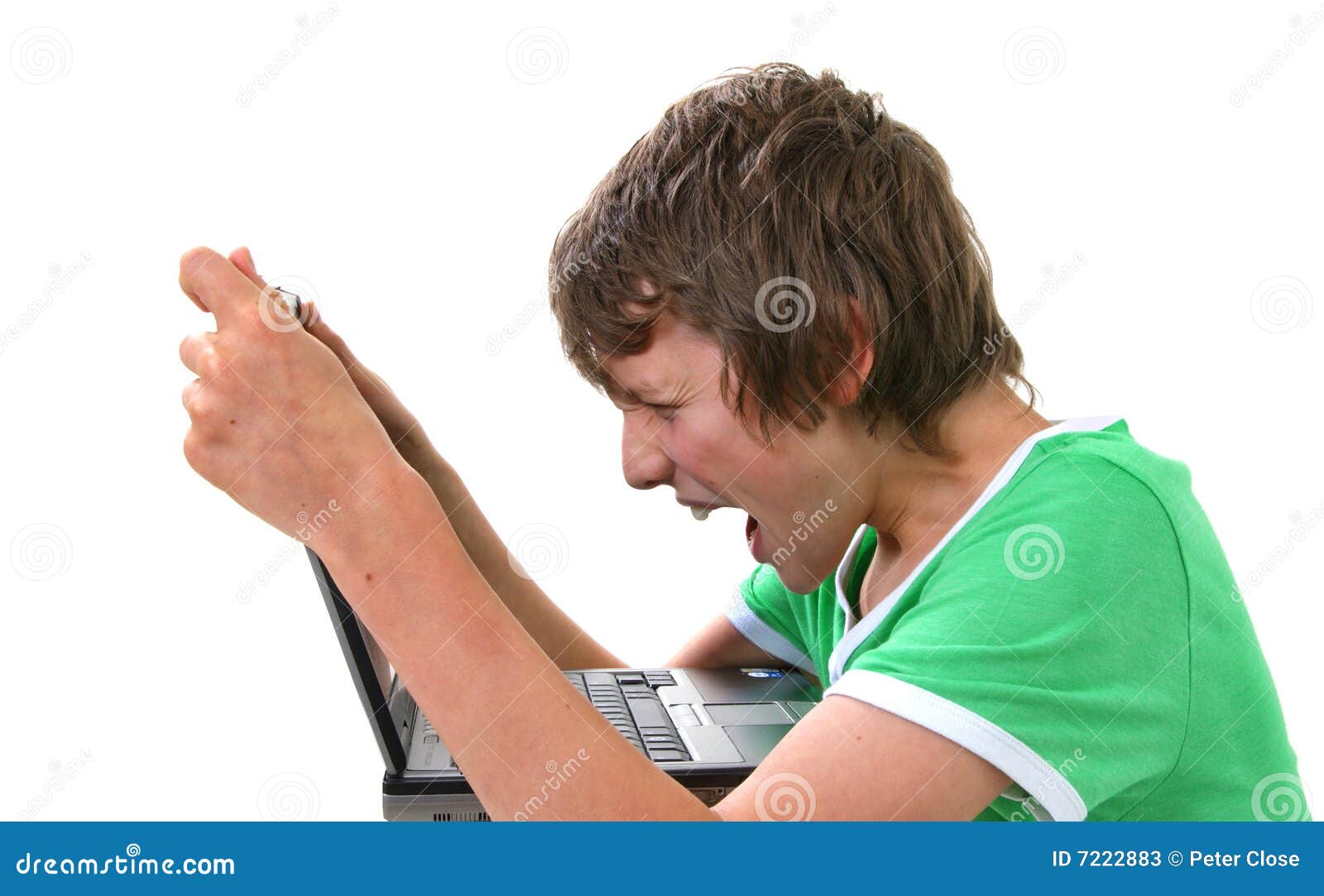 Kid Angry At Computer