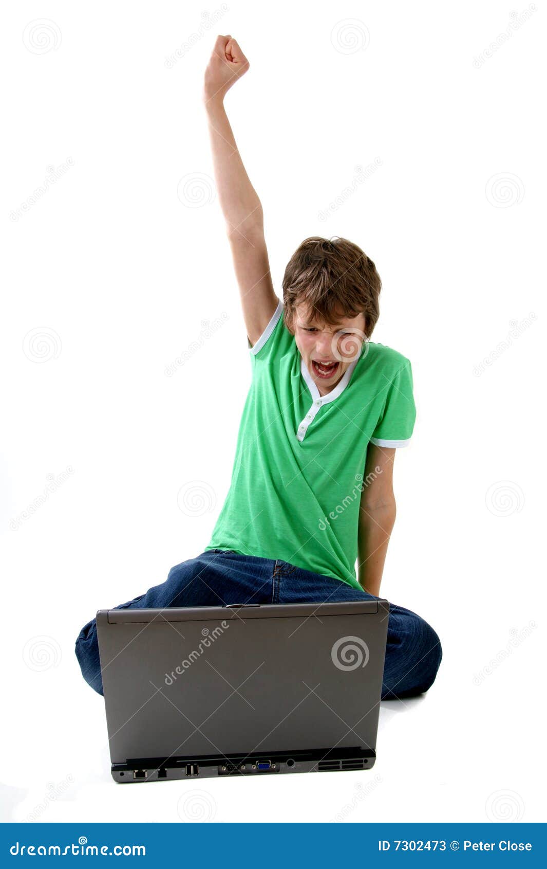 Computer Kid stock image. Image of successful, positive - 7302473
