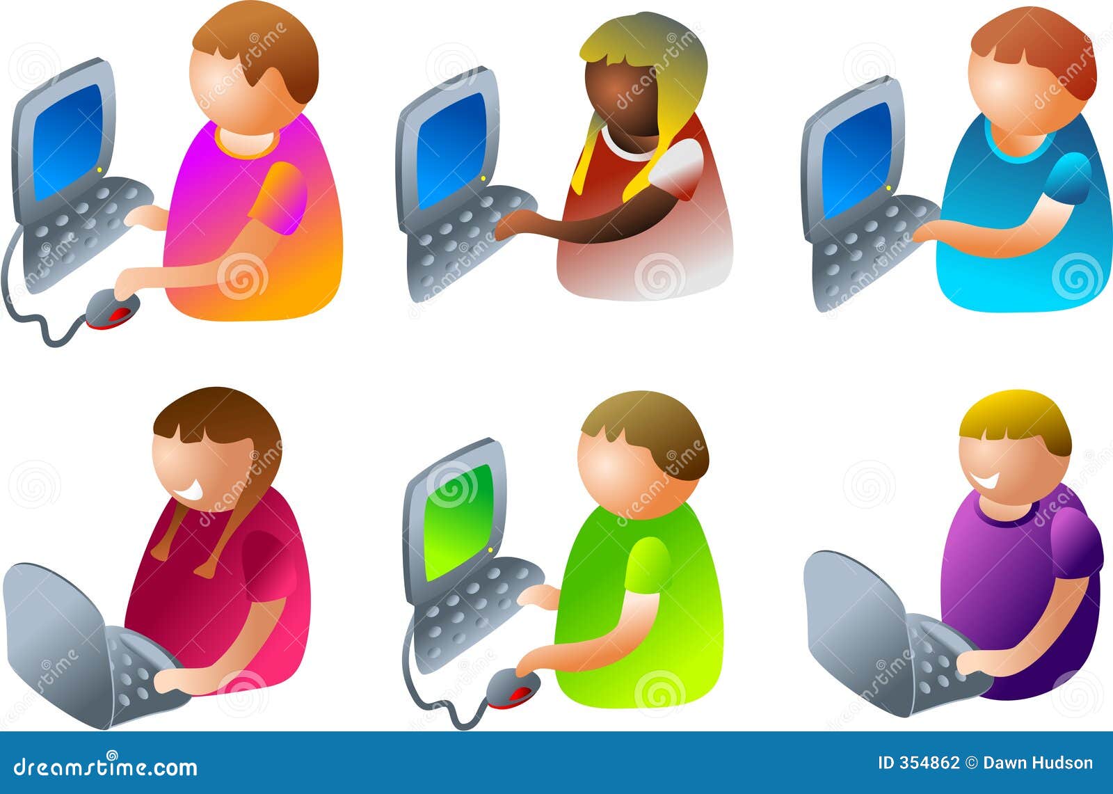 Computer kids stock illustration. Illustration of laptops - 354862