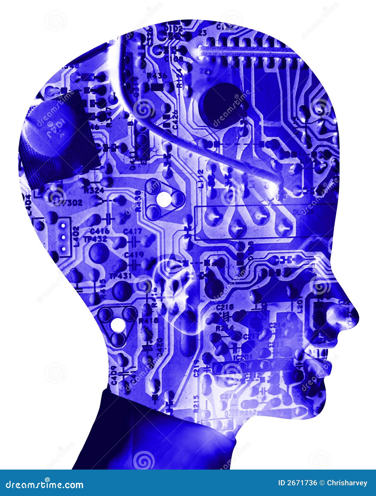 Computer-Kopf 33 stock abbildung. Illustration von abgefahren - 2671736