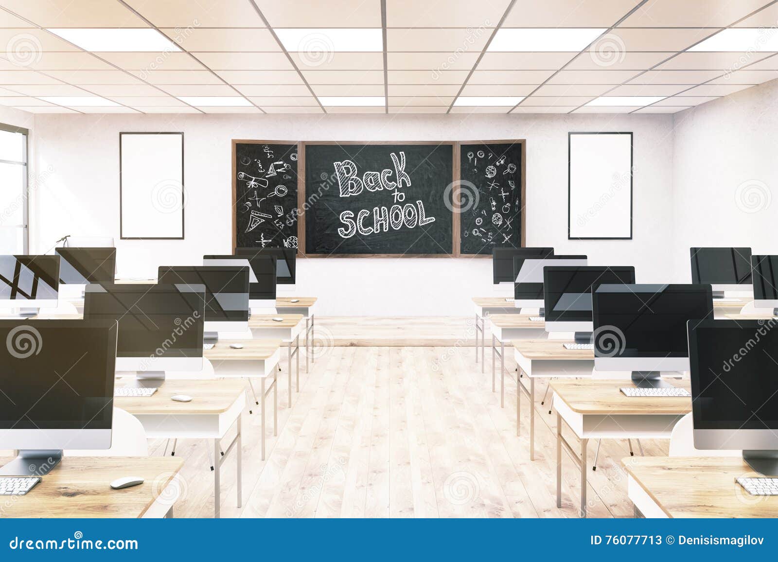 Computer lab interior stock illustration. Illustration of clear - 76077713