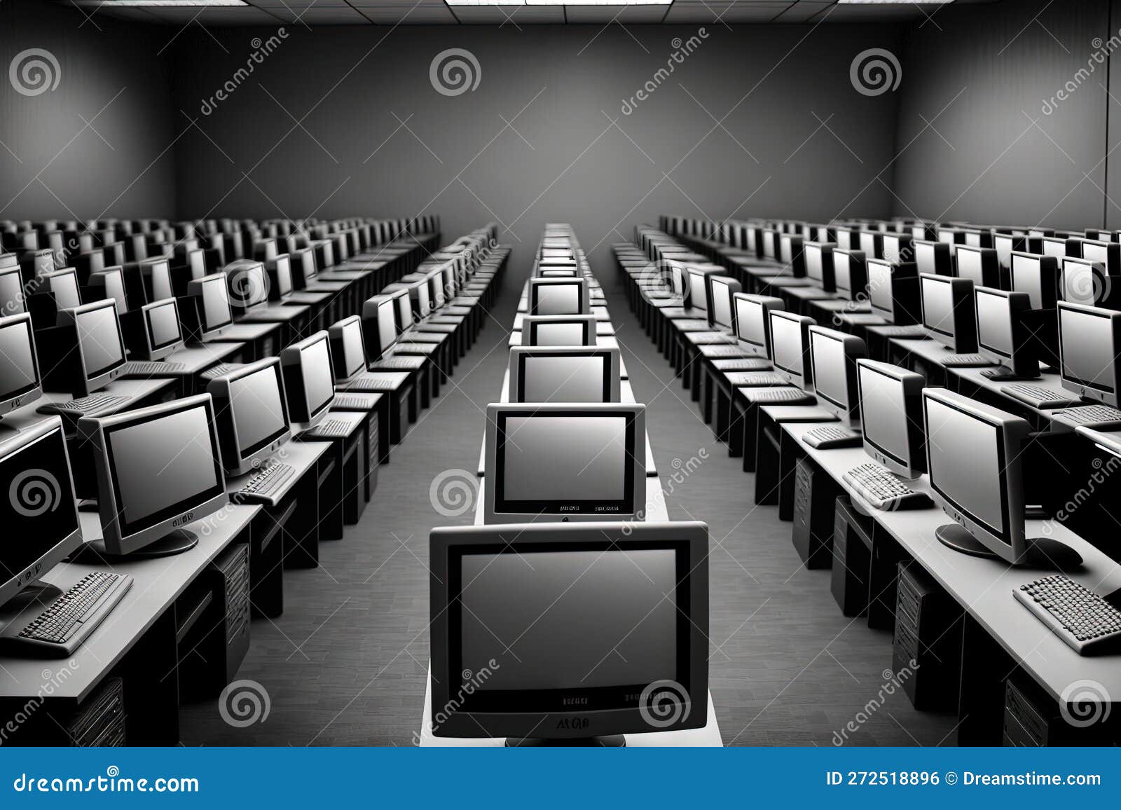 Computer lab rows stock illustration. Illustration of center - 272518896