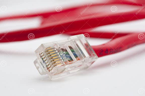 Computer LAN Cables Red stock photo. Image of cat5, objects - 10040992