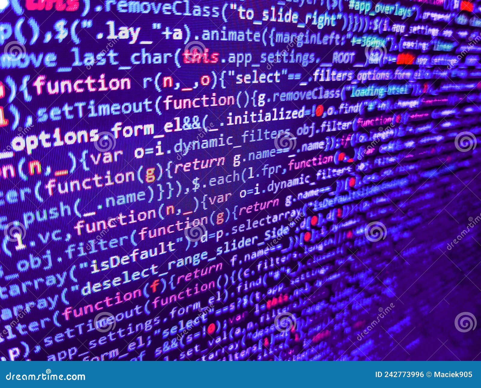 Computer Language Programming Javascript Code Internet Text Editor Components Display Screen