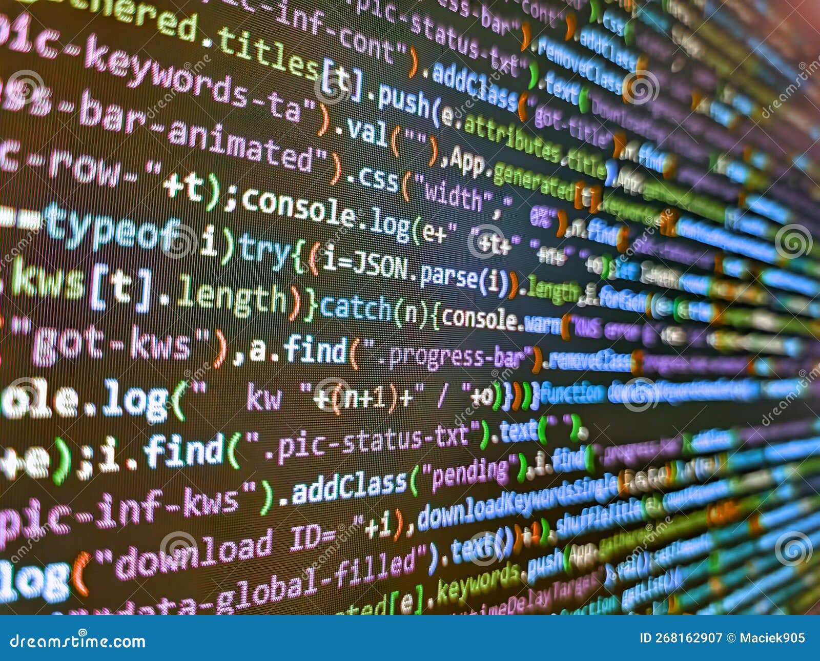 Computer Language Script Code Screen Writing Program Code On Computer Big Data Database App 2209