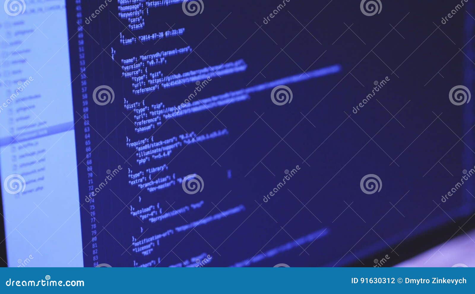 Computer Language Script on the Monitor of Computer Stock Footage ...